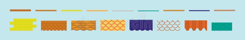 Set of Tiles Cartoon Icon Design Template with Various Models. Vector ...