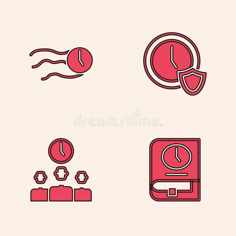 Set Time for Book, Flies on the Clock, Clock with Shield and Management ...