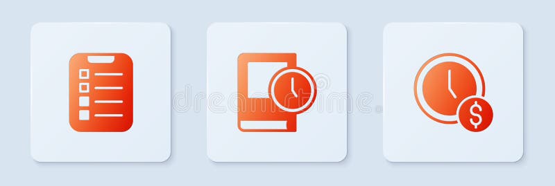 Set Time for Book, To Do List Planning and Money. White Square Button ...