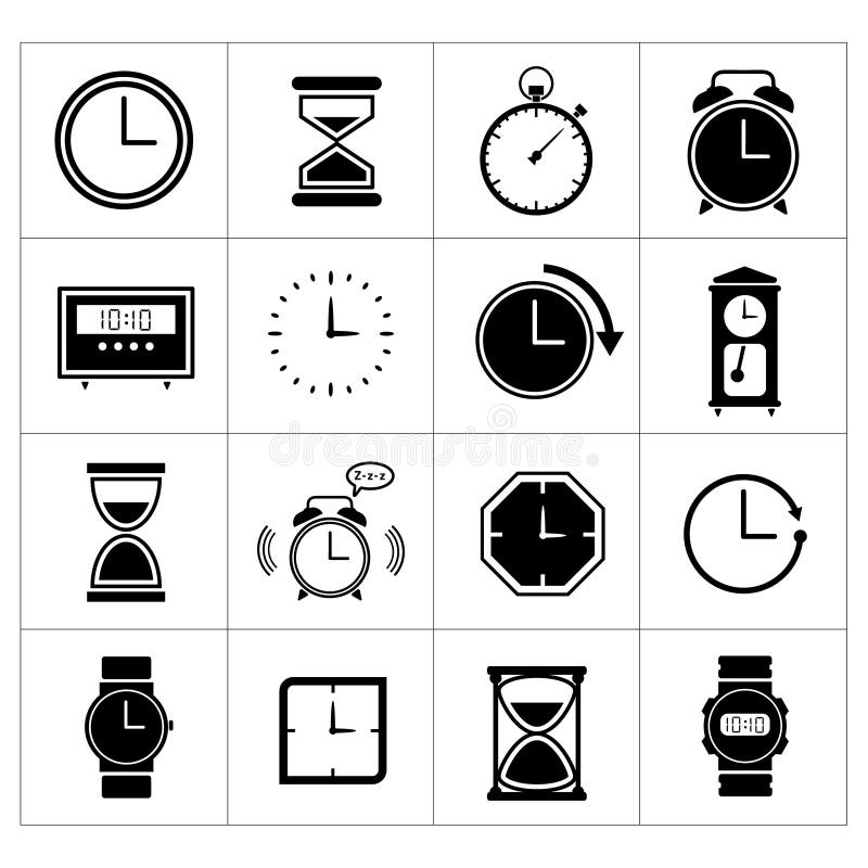 Vector 24 hours icons set stock vector. Illustration of collection ...