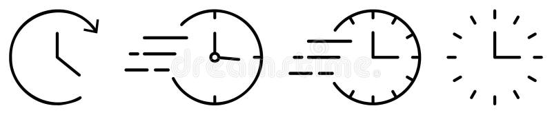 Set of Time and Clock Line Icons Stock Vector - Illustration of time ...
