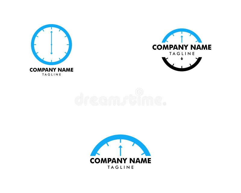 Set of Time Clock Logo Design Template Stock Vector - Illustration of ...