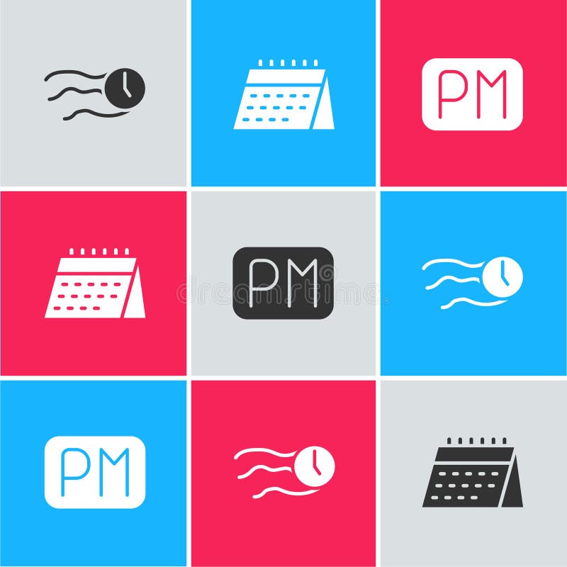 Set Time Flies on the Clock, Calendar and Day Time Icon. Vector Stock ...