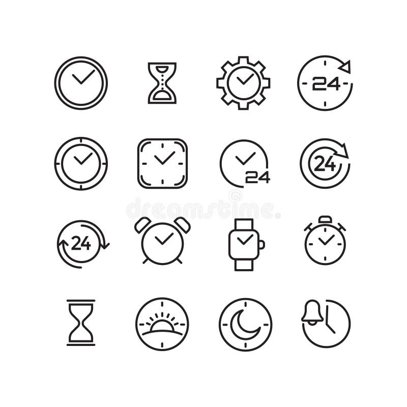 Set of Time Icons. Vector Illustration Decorative Design Stock Vector ...