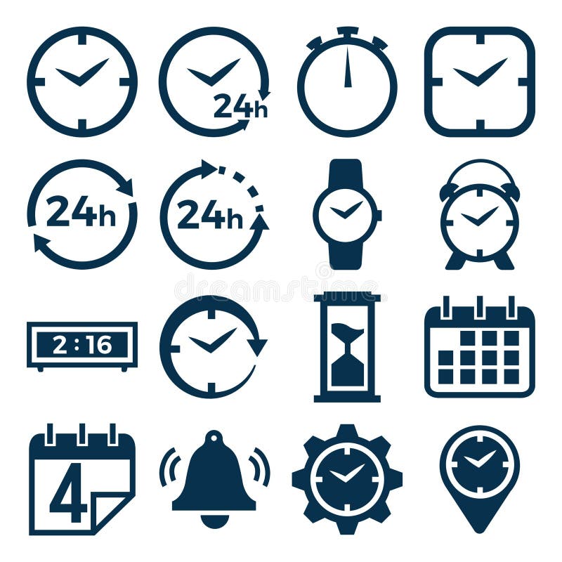 Set of Time Icons. Vector Illustration Decorative Design Stock Vector ...