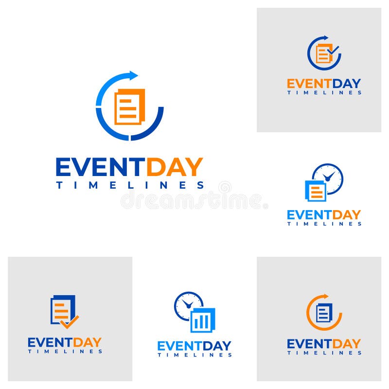 Set of Time Notes Logo Design Vector. Creative Notes Logo Concepts ...