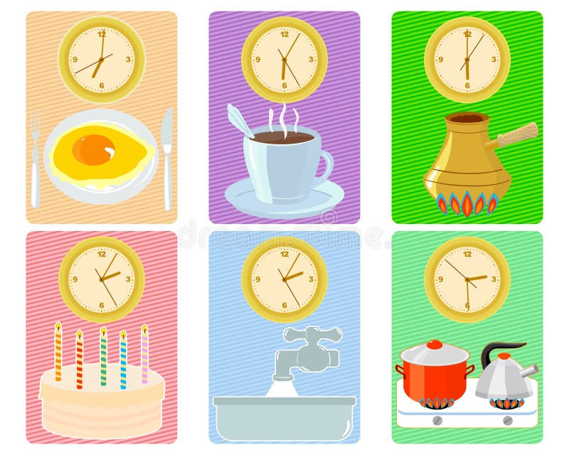 Set of time symbols stock vector. Illustration of design - 19665313