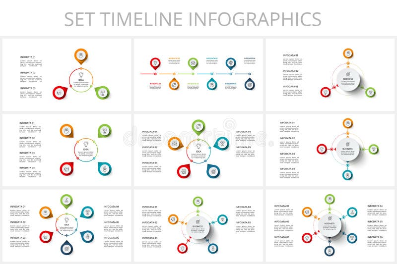 Set Timeline with Elements, Infographic Template for Web, Business ...