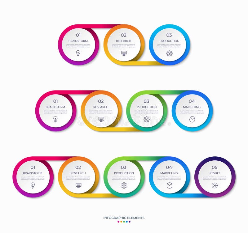 Set of Timeline Infographic Templates. Stock Vector - Illustration of ...