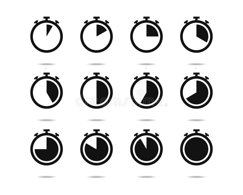 Set of Timer, Clock, Stopwatch Icon Design Concept. Stock Vector ...