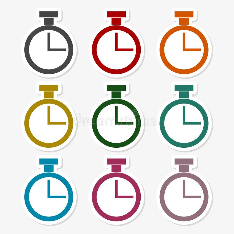 Set of timer color stock vector. Illustration of outlines - 125270249