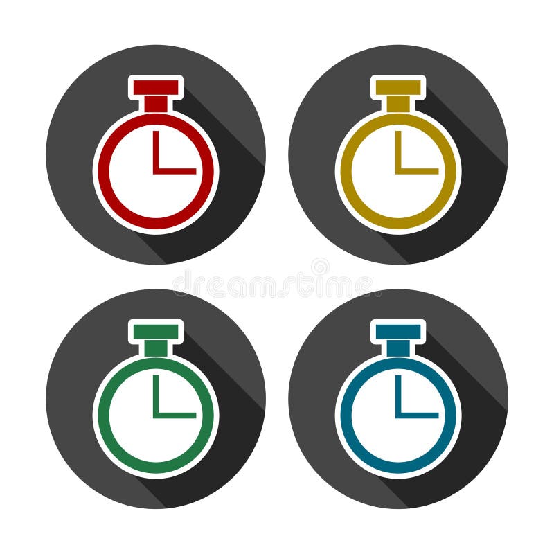 Set of timer color stock vector. Illustration of countdown - 125270490