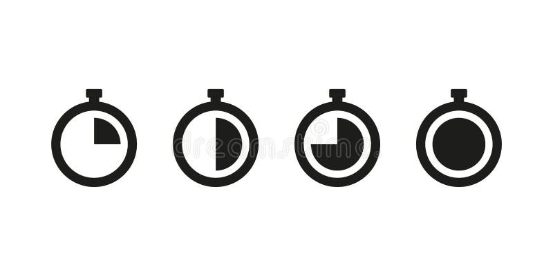 Set Timer Icon Isolated Symbols. Countdown Clock Elements. Minute ...