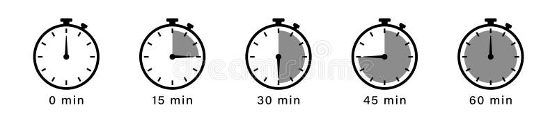 Set timer icons 5 stock vector. Illustration of report - 197244141