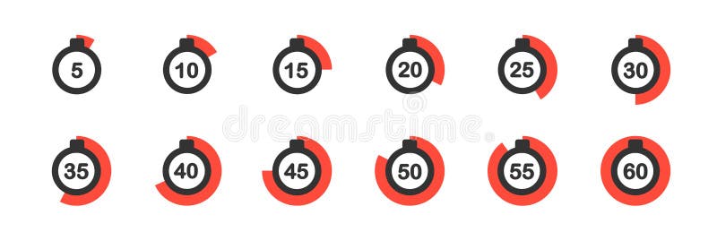 A Set of Timers. Simple Vector Icons. Clock, Stopwatch Stock Vector ...
