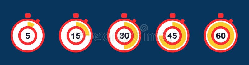 A Set of Timers. Simple Vector Icons. Clock, Stopwatch Stock Vector - Illustration of icon ...