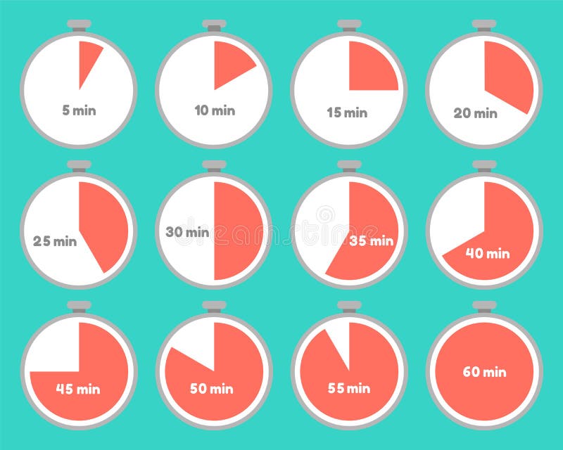 Set of Timers with Time Intervals Stock Vector - Illustration of time ...