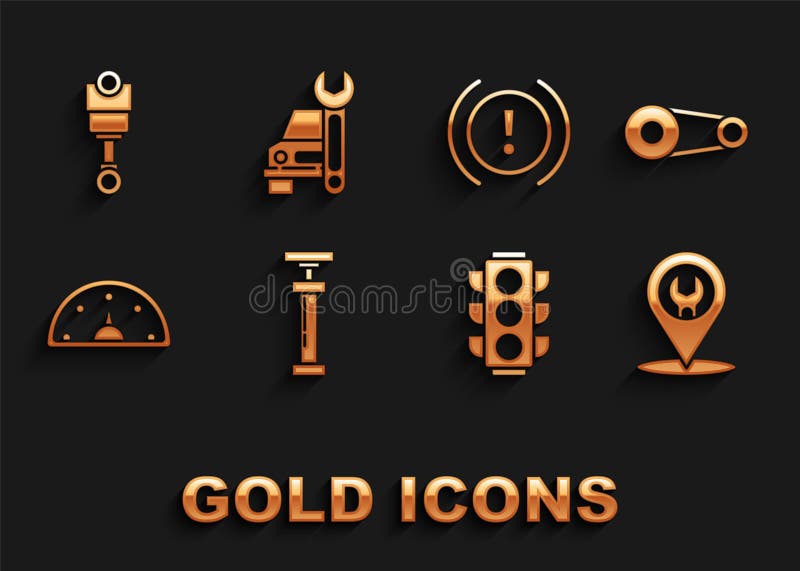 Set , Timing Belt Kit, Car Service, Traffic Light, Speedometer, Brake ...