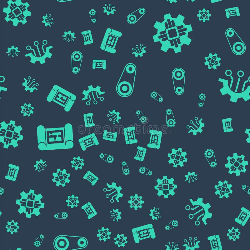 Set Timing Belt Kit, Processor, House Plan and Algorithm on Seamless ...