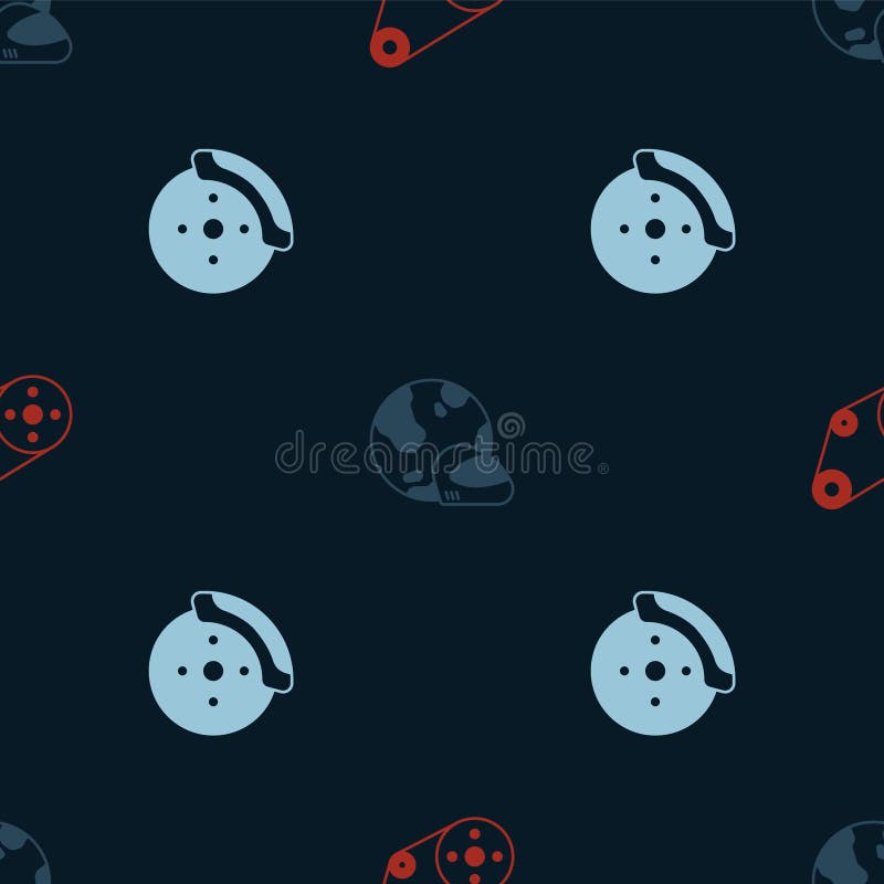 Set Timing Belt Kit, Racing Helmet and Car Brake Disk with Caliper on ...