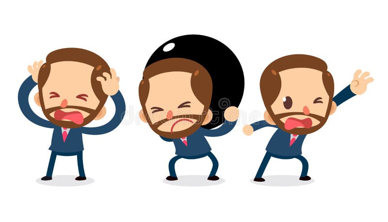 Set of Tiny Businessman Character in Actions. Need Help Stock ...