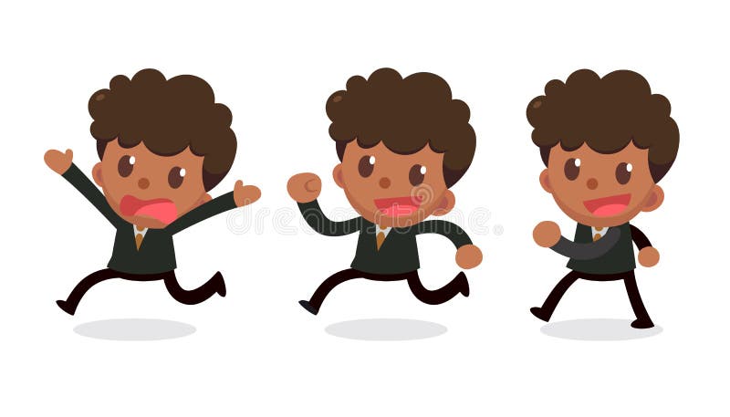 Set of Tiny Businessman Character in Actions. Walk and Run Stock ...