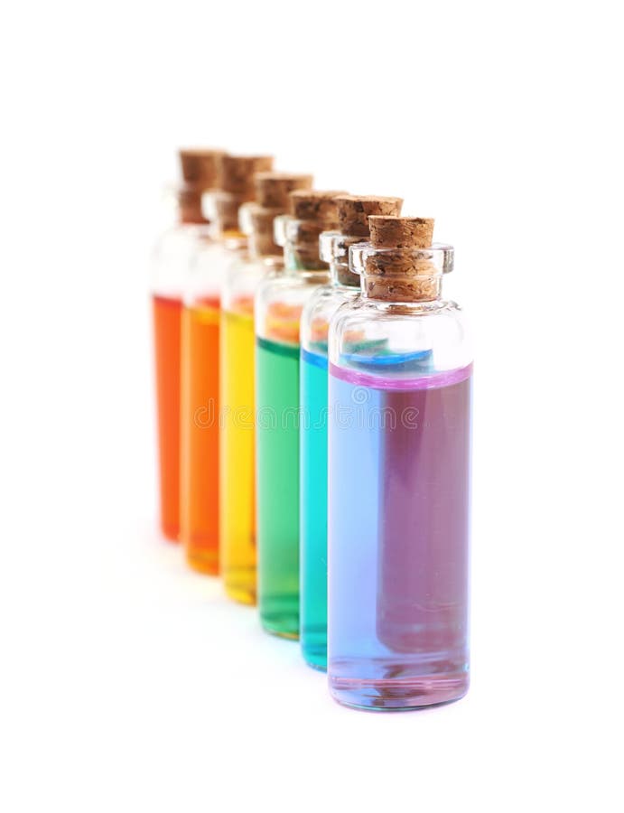 Set of Tiny Vial Bottles Isolated Stock Photo - Image of laboratory ...