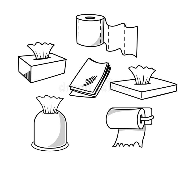 Tissue Box Doodle Hand Drawn Stock Illustrations – 234 Tissue Box ...