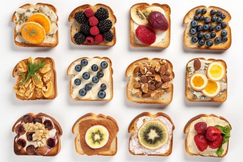 Set Toast Bread Food. Generate Ai Stock Illustration - Illustration of ...
