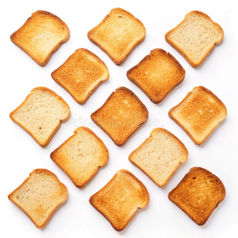 Set of Toasted Bread Slices Realistic Stock Illustration - Illustration ...