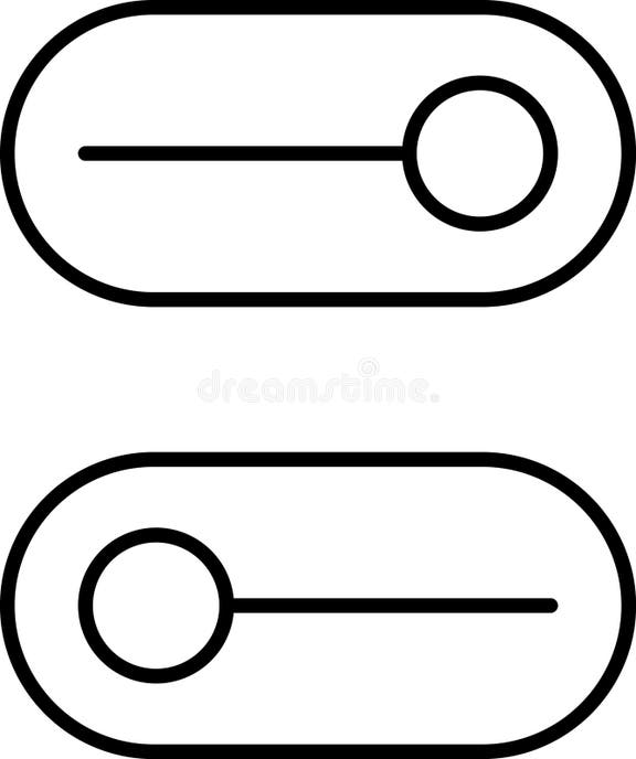 Set of Toggle Icons. Toggle Switch Line Icon. Switch on and Off Slider ...