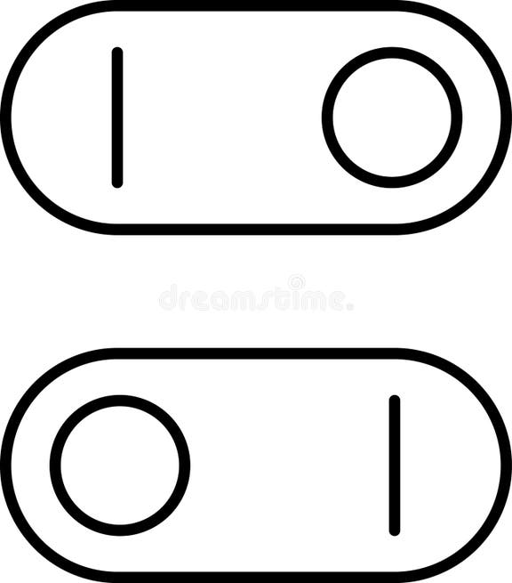 Set of Toggle Icons. Toggle Switch Line Icon. Switch on and Off Slider ...