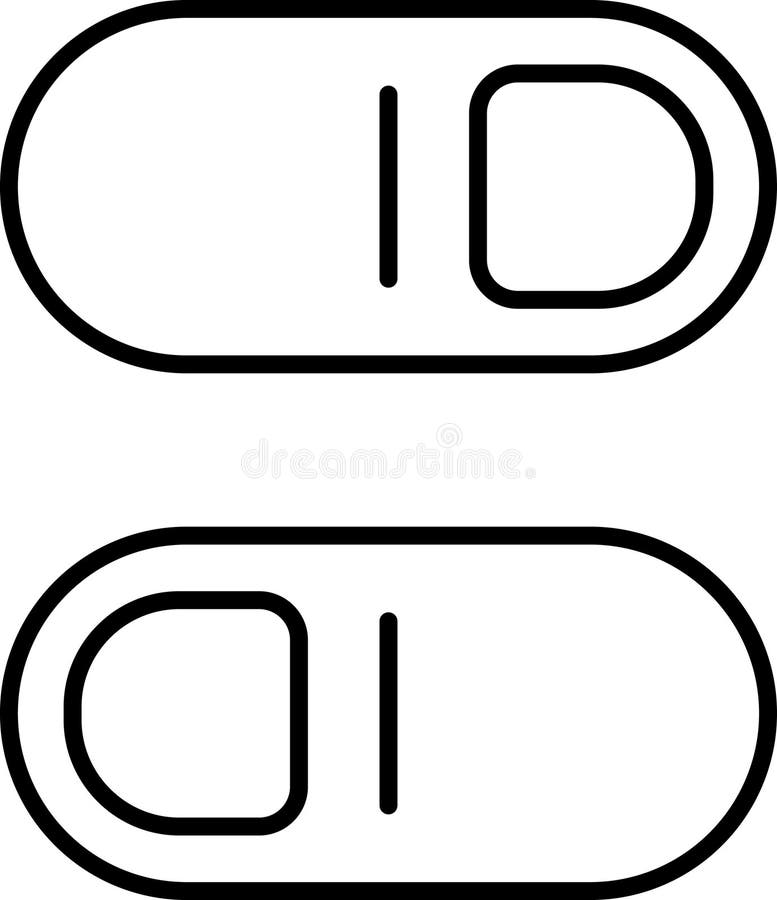 Set of Toggle Icons. Toggle Switch Line Icon. Switch on and Off Slider ...