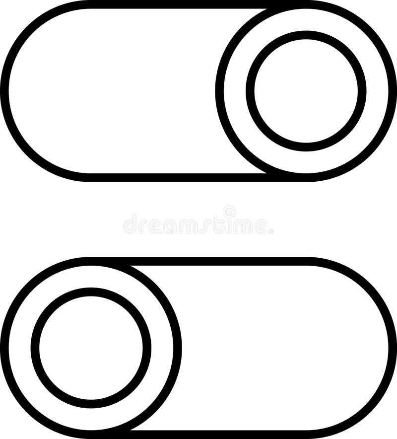 Set of Toggle Icons. Toggle Switch Line Icon. Switch on and Off Slider ...