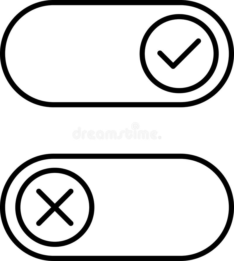 Set of Toggle Icons. Toggle Switch Line Icon. Switch on and Off Slider ...