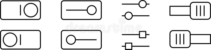 Set of Toggle Icons. Toggle Switch Line Icon. Switch on and Off Slider ...