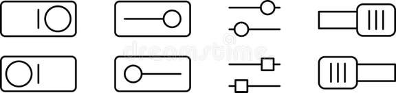 Set of Toggle Icons. Toggle Switch Line Icon. Switch on and Off Slider ...