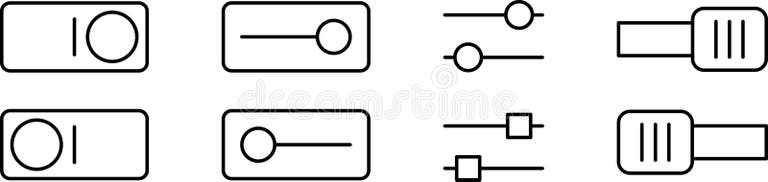 Set of Toggle Icons. Toggle Switch Line Icon. Switch on and Off Slider ...