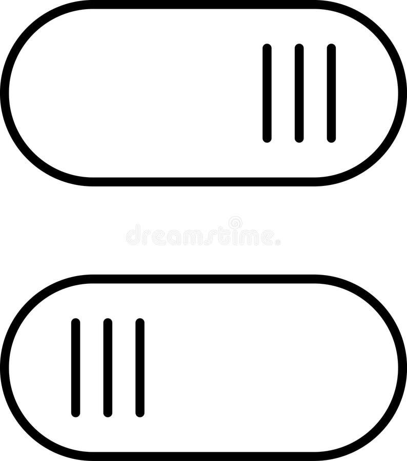 Set Of Toggle Icons Toggle Switch Line Icon Switch On And Off Slider Stock Illustration