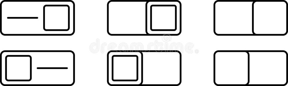 Set of Toggle Icons. Toggle Switch Line Icon. Switch on and Off Slider ...