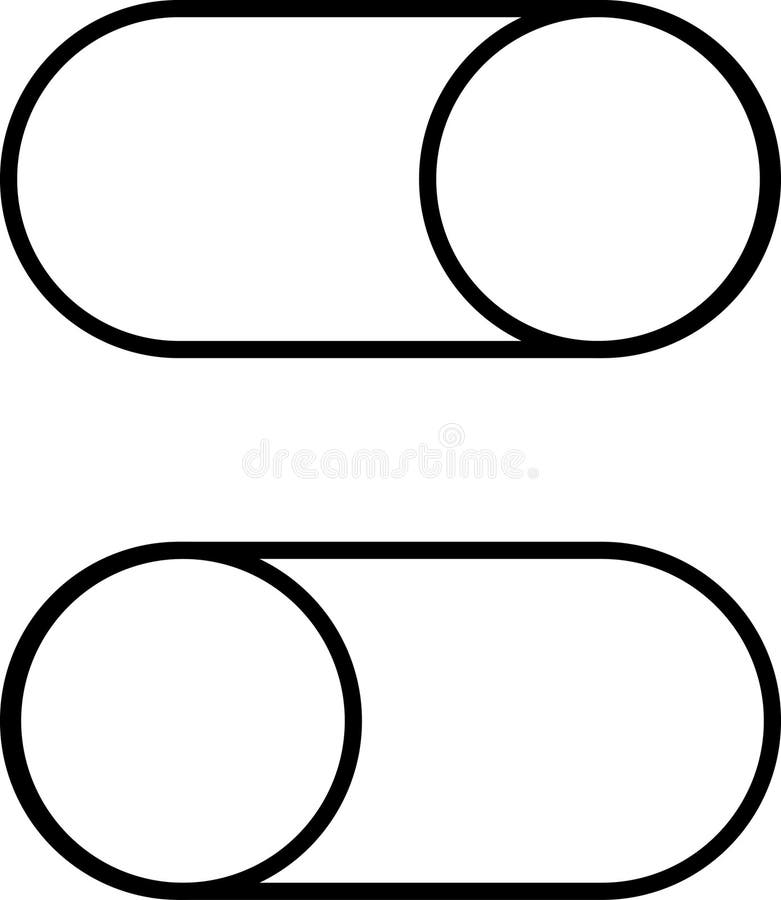 Set of Toggle Icons. Toggle Switch Line Icon. Switch on and Off Slider ...