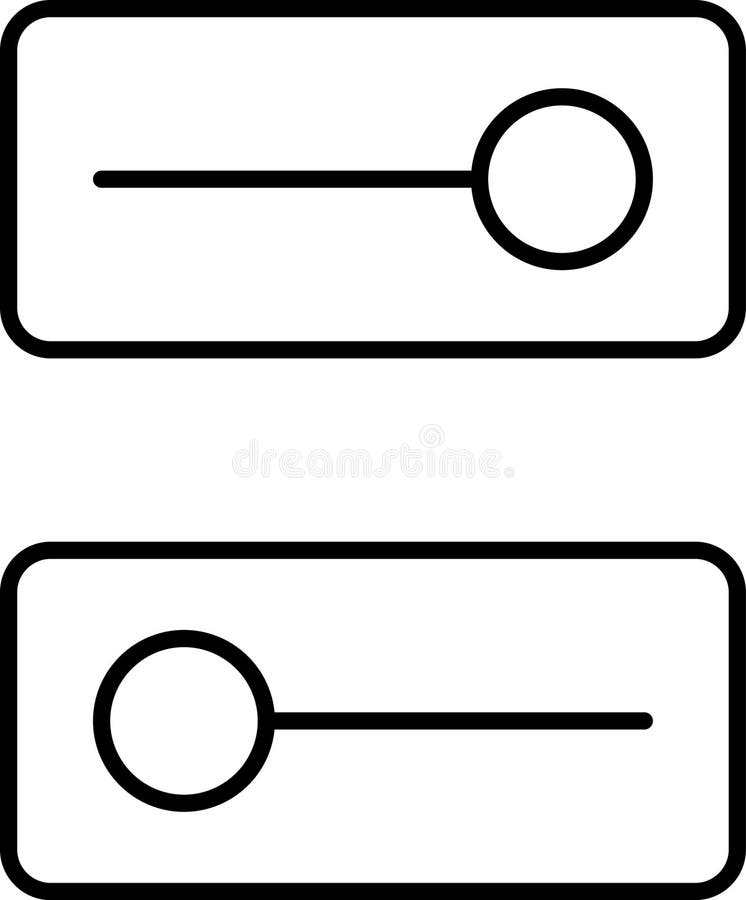 Set Of Toggle Icons Toggle Switch Line Icon Switch On And Off Slider Stock Illustration