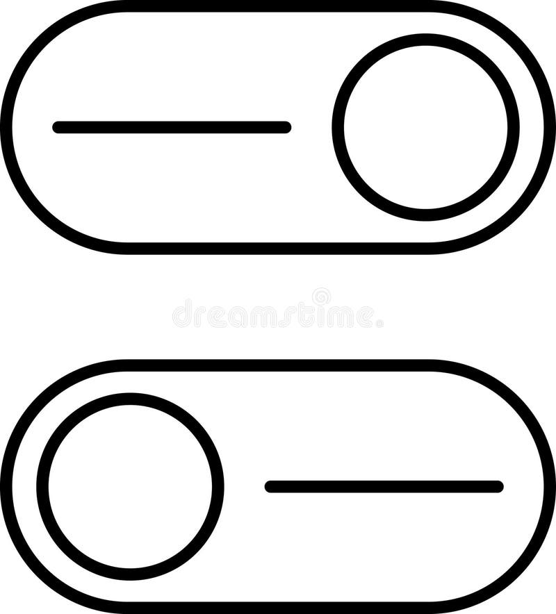 Set of Toggle Icons. Toggle Switch Line Icon. Switch on and Off Slider ...