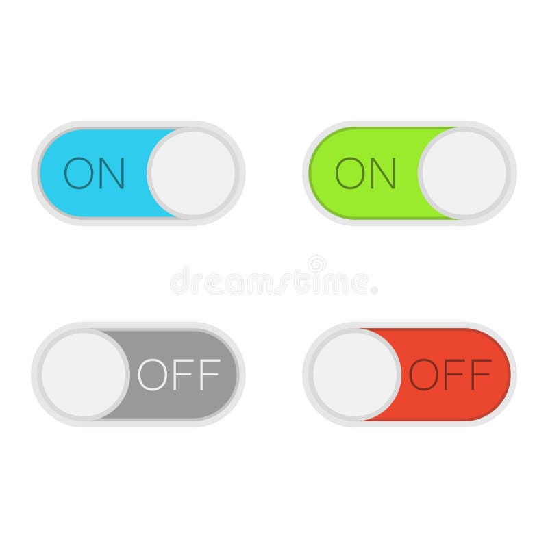 Set of Toggle Switch Buttons. on and Off Stock Vector - Illustration of ...