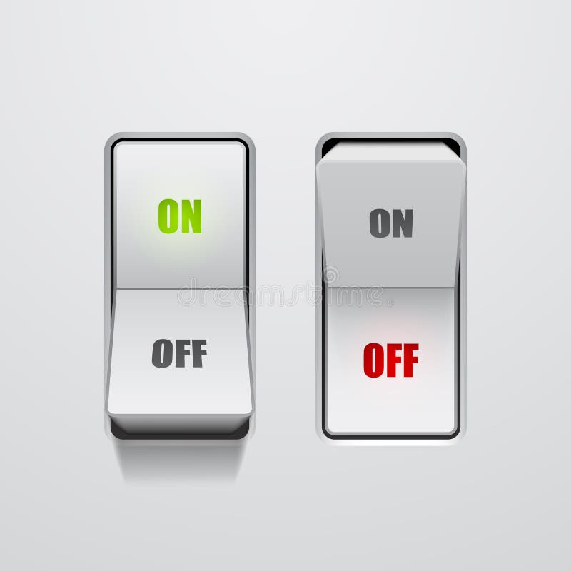 Set of Toggle Switches in on and Off Positions Stock Vector ...
