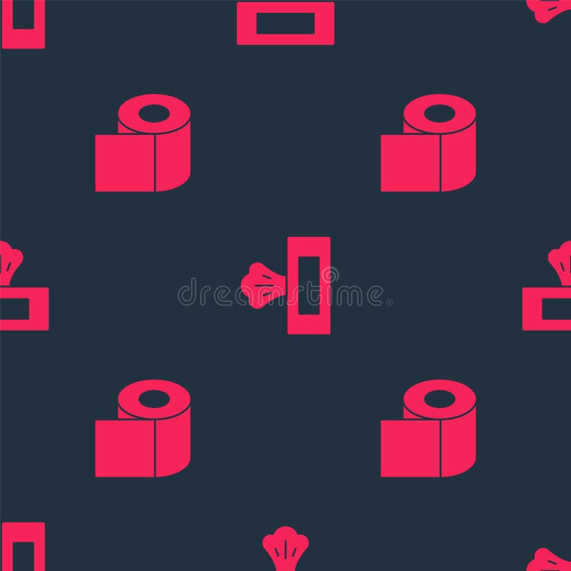 Set Toilet Paper Roll and Wet Wipe Pack on Seamless Pattern. Vector ...