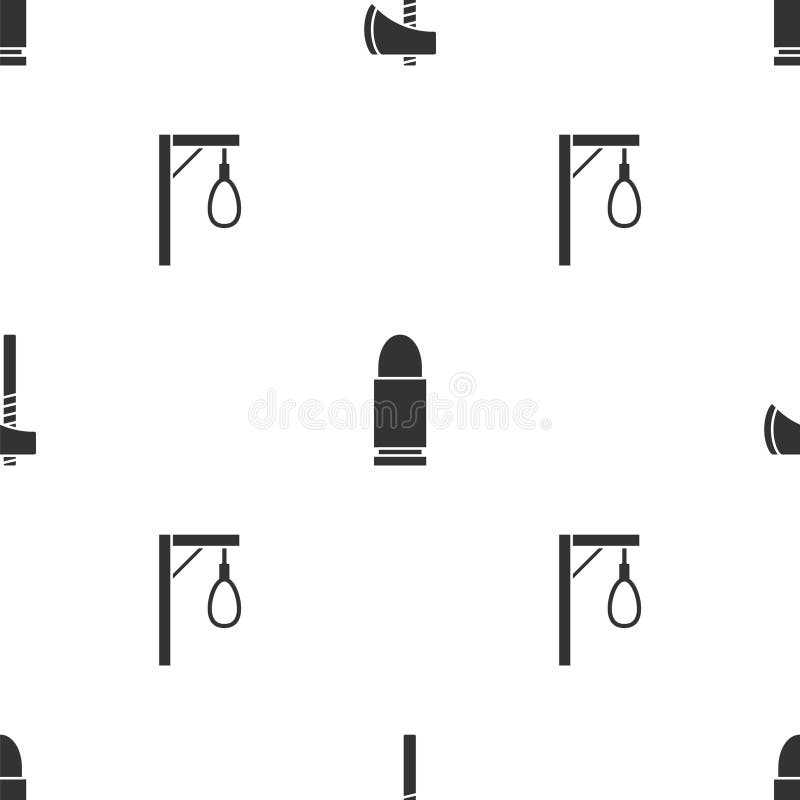 Set Tomahawk Axe, Bullet and Gallows on Seamless Pattern. Vector Stock ...