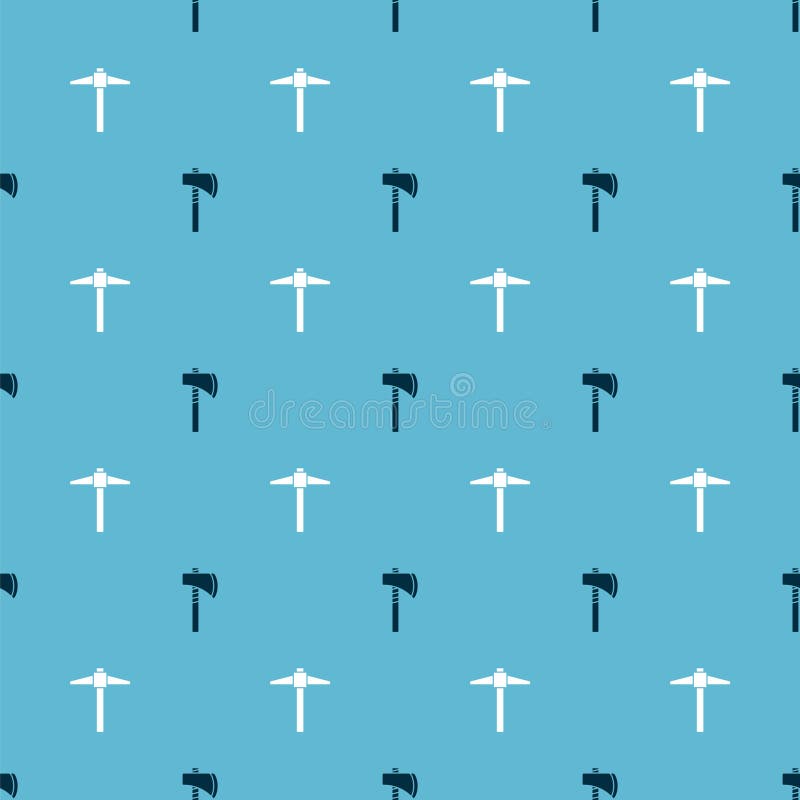 Set Tomahawk Axe and Pickaxe on Seamless Pattern. Vector Stock Vector ...