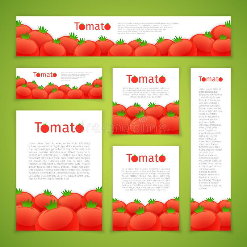 Set of Tomato Banners stock vector. Illustration of agriculture - 73528541