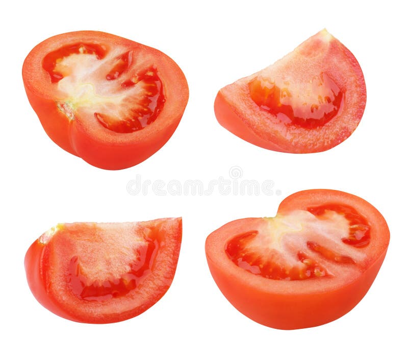 Set of Tomato Slices Isolated on White Stock Photo - Image of tomato ...